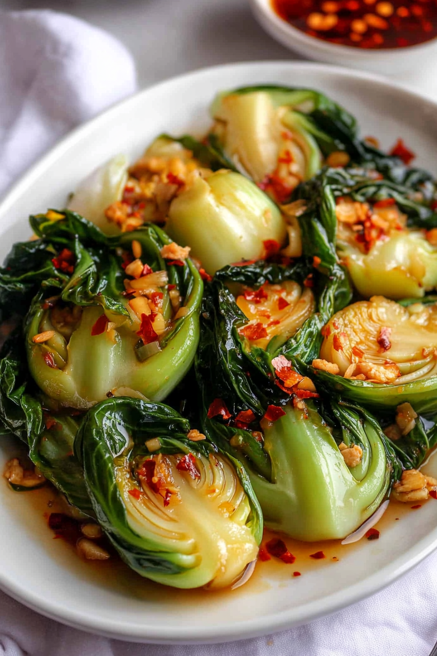 Easy Spicy Garlic Bok Choy Recipe - QUICK AND EASY ASIAN RECIPES